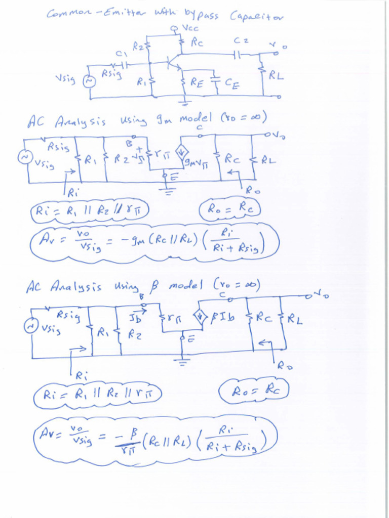 Summary of BJT Amplifiers | PDF