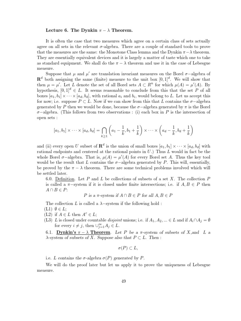 Dyn Kin Pi Lambda | PDF | Measure (Mathematics) | Interval (Mathematics)