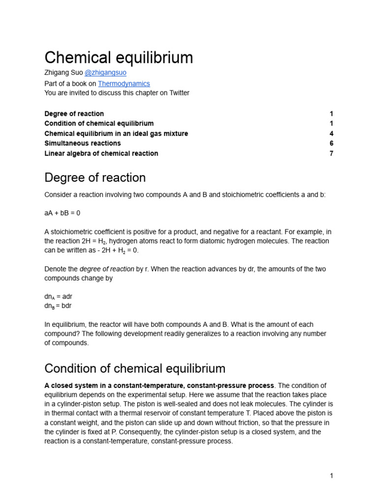 30 Chemical Equilibrium | PDF | Stoichiometry | Chemical Equilibrium
