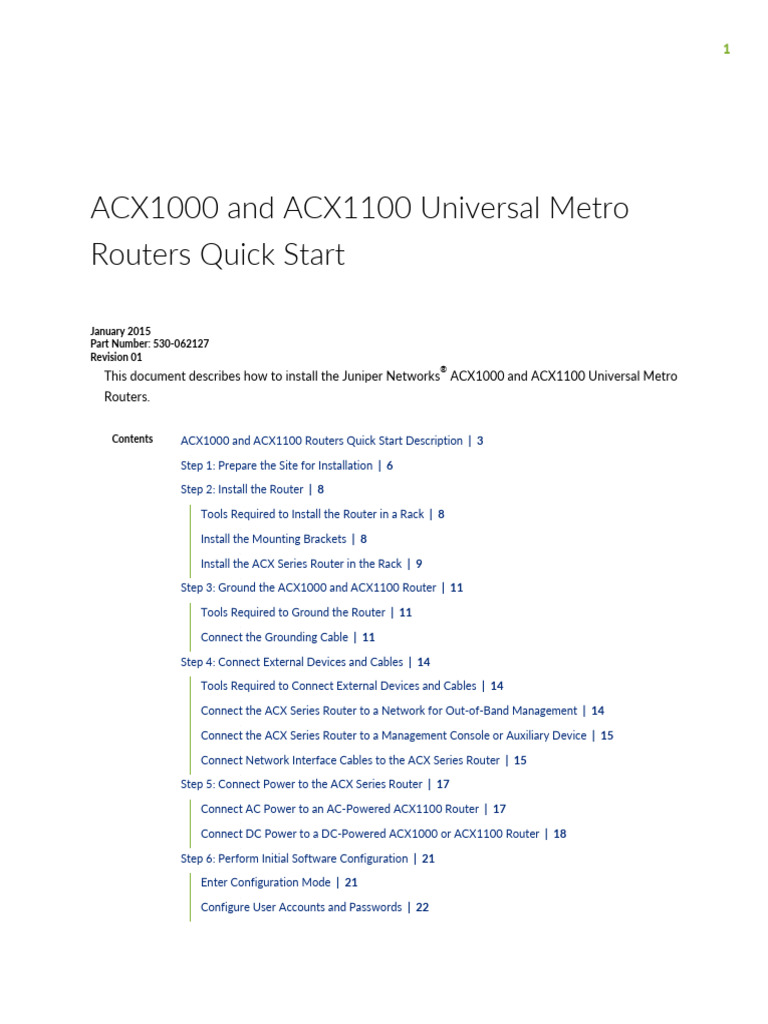 Acx1000 Acx1100 Quick Start | PDF | Screw | Power Supply