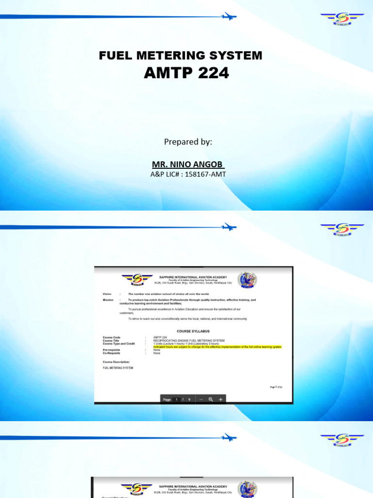 Amt 224 - Aircraft Fuel Meterin System | PDF | Carburetor | Internal ...