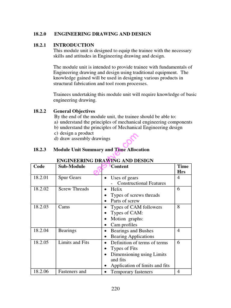 Engineering Drawing and Design Skills | PDF | Screw | Gear