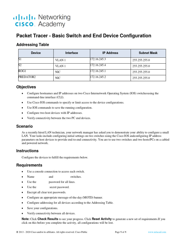Basic Switch and Device Config Guide | PDF | Computer Network | Network ...