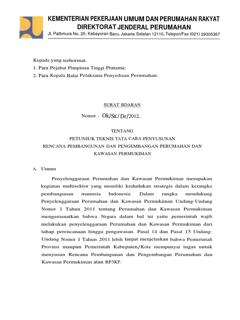 Petunjuk Teknis Penyusunan RP3KP | PDF