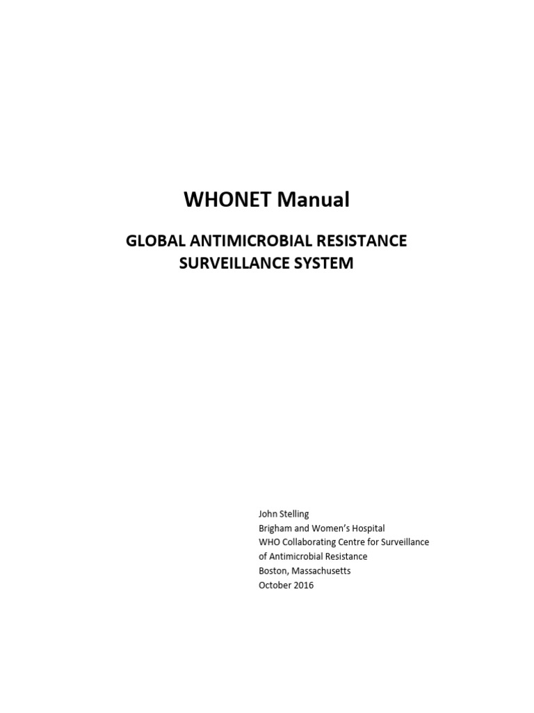 WHONET Manual for GLASS Data Management | PDF | Computer File ...