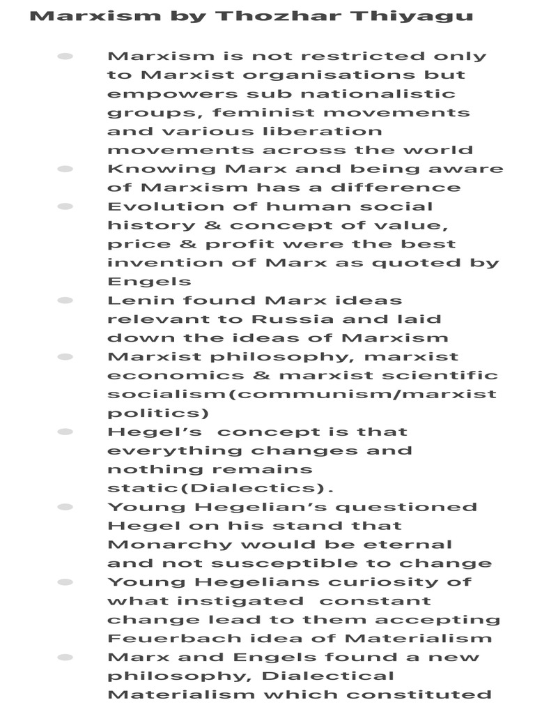 Marxism by Thozhar Thiyagu | PDF | Marxism | Karl Marx