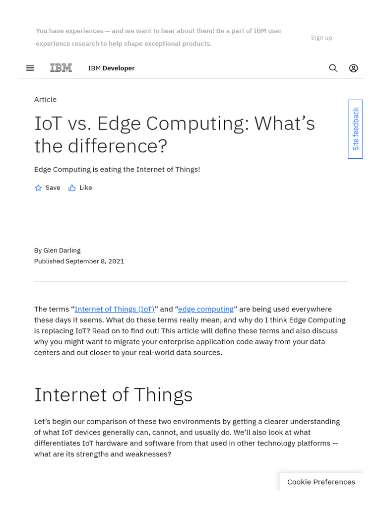 IoT vs. Edge Computing Explained | PDF | Internet Of Things | Operating ...
