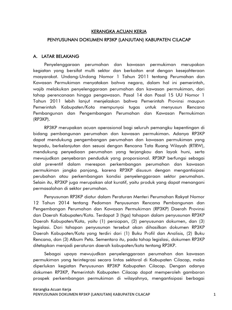 Penyusunan Dokumen RP3KP Cilacap | PDF | Pengelolaan Keuangan & Uang ...