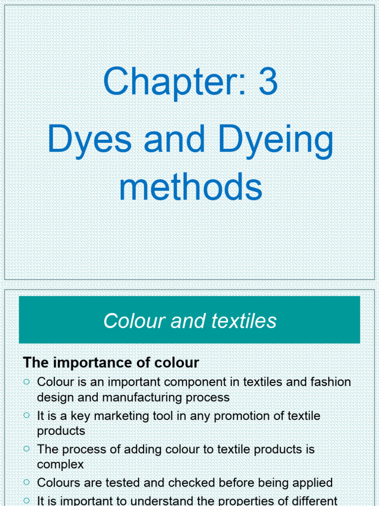 Dyeing - Final | Download Free PDF | Dyeing | Dye