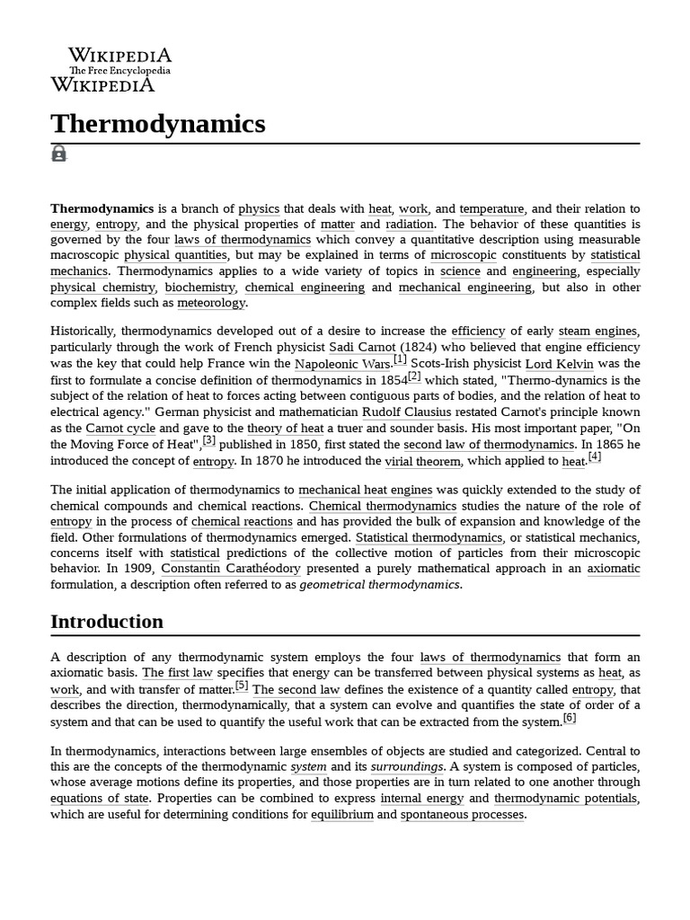 Thermodynamics | PDF | Thermodynamics | Second Law Of Thermodynamics