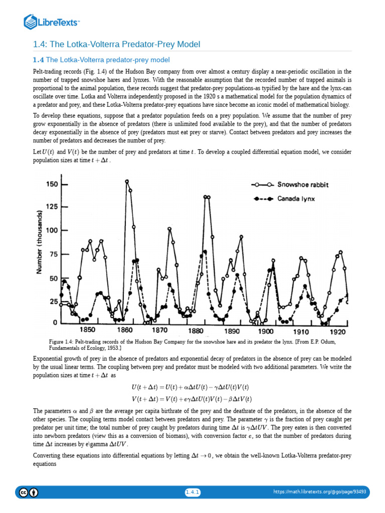 Lotka-Volterra Predator-Prey Model Analysis | PDF | Eigenvalues And ...