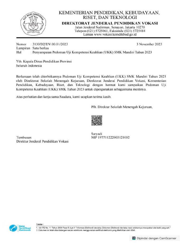 Edaran Pedoman UKK | PDF
