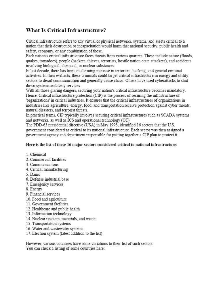 What Is Critical Infrastructure | PDF | Security | Computer Security