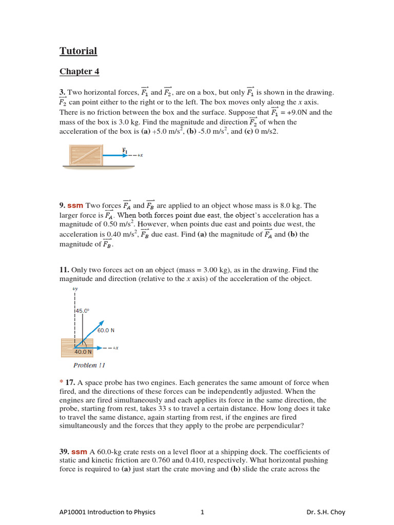 Tutorial Ch04 | Download Free PDF | Force | Friction