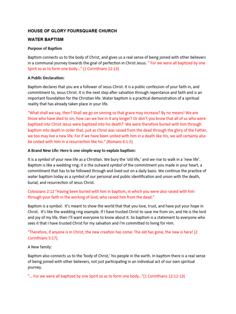 Water Baptism | PDF