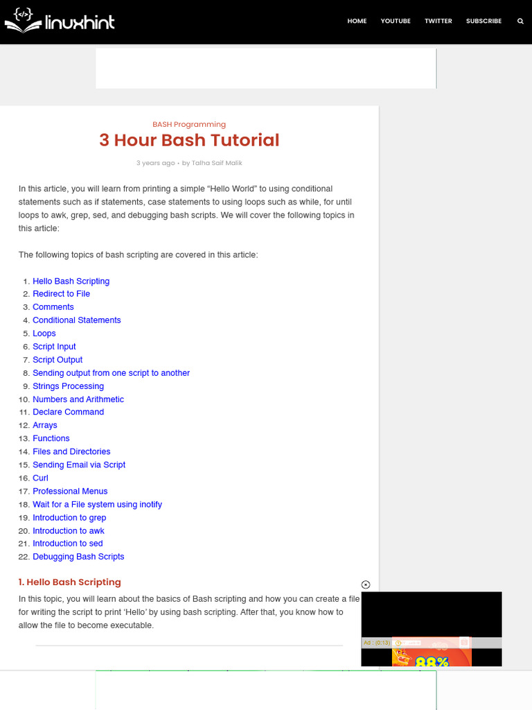 Bash Scripting Tutorial Guide Pdf Parameter Computer Programming Filename 5044