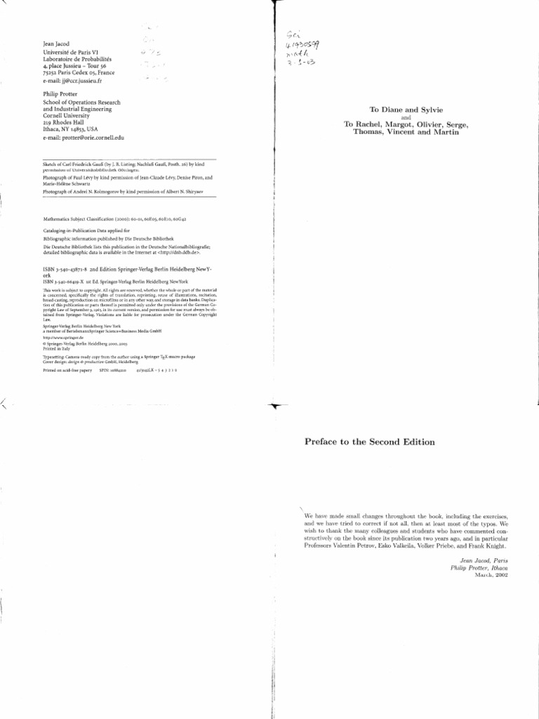 Jacod Protter Probability Essentials | PDF