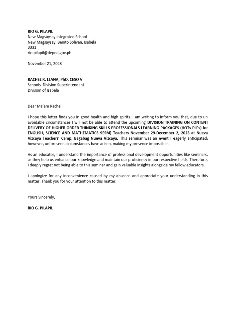 Letter To SDS | PDF