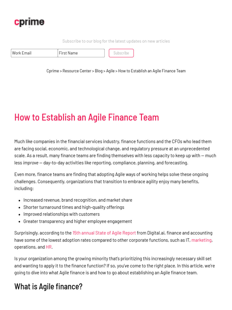 Agile Finance Teams - How To Get Started - Agile For Business | PDF | Agile Software Development ...