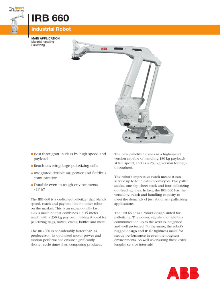 Irb 660 | PDF | Pallet | Robot