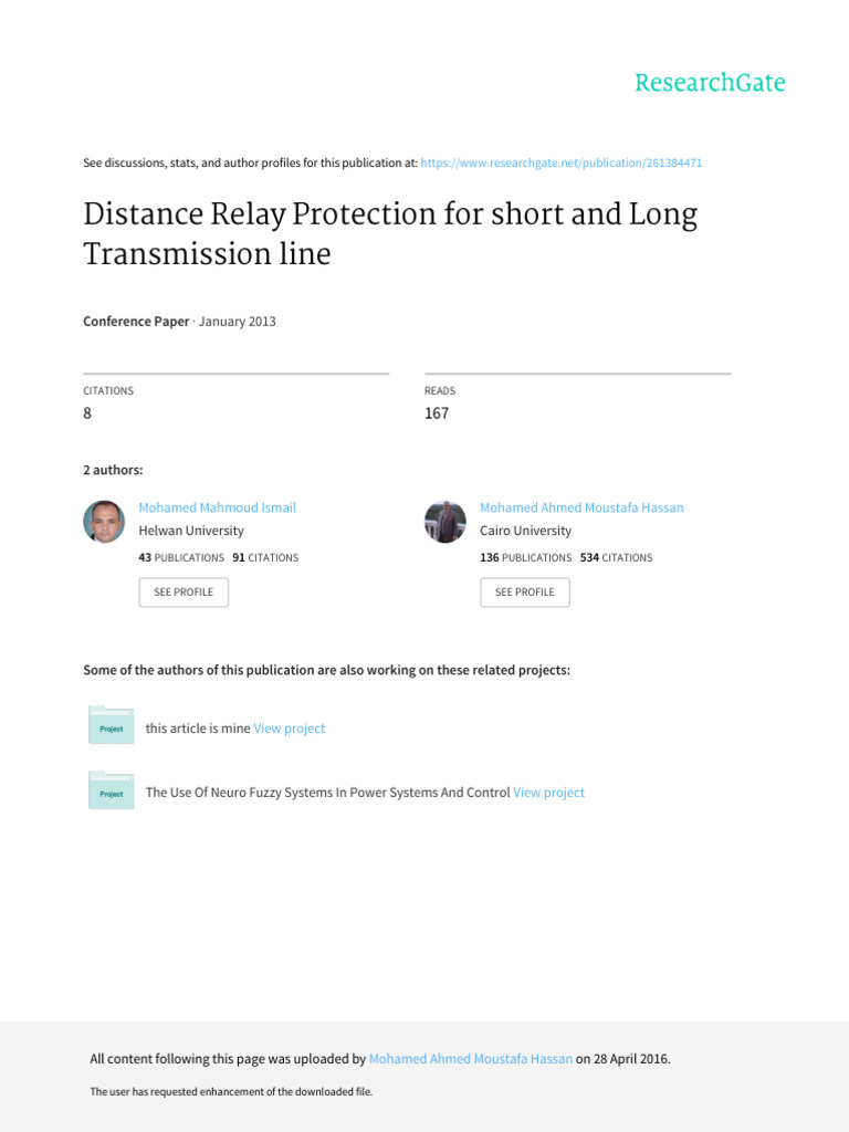 Distance Relay Protection For Short and Long Transmission Line | PDF ...