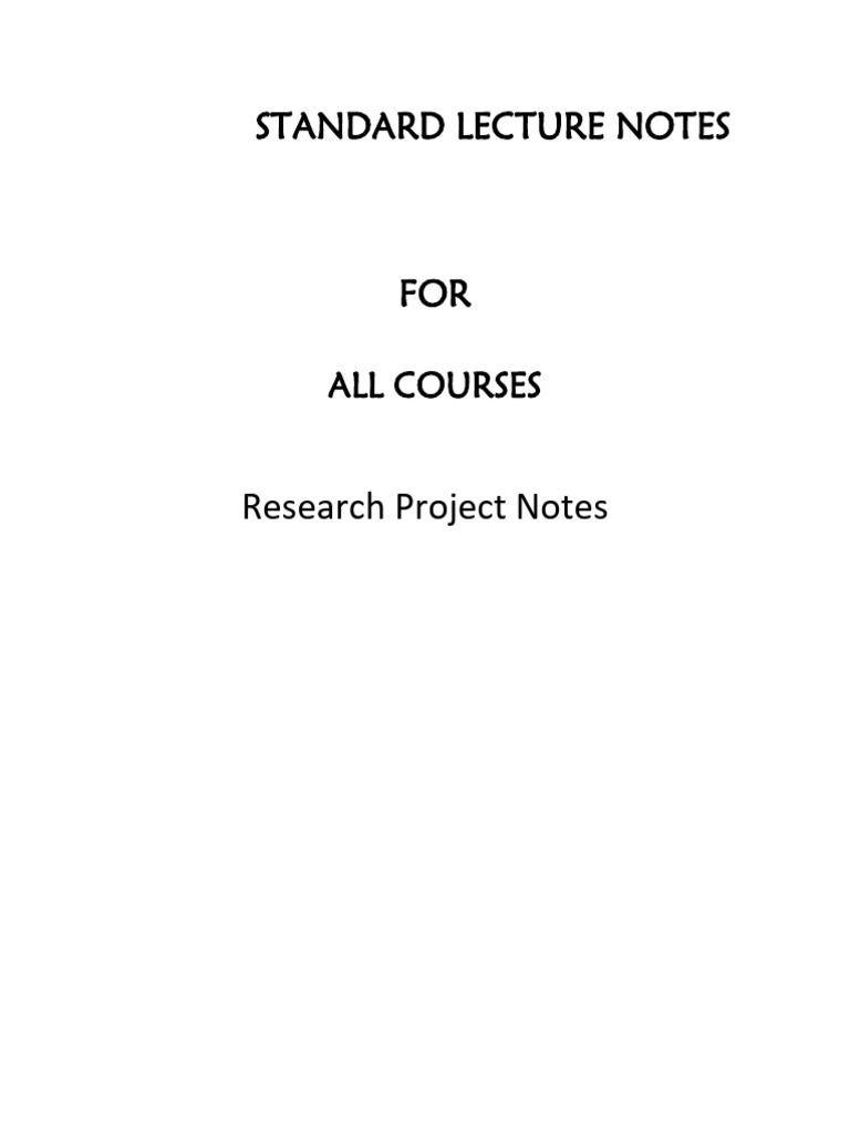 Research Notes | PDF | Hypothesis | Theory