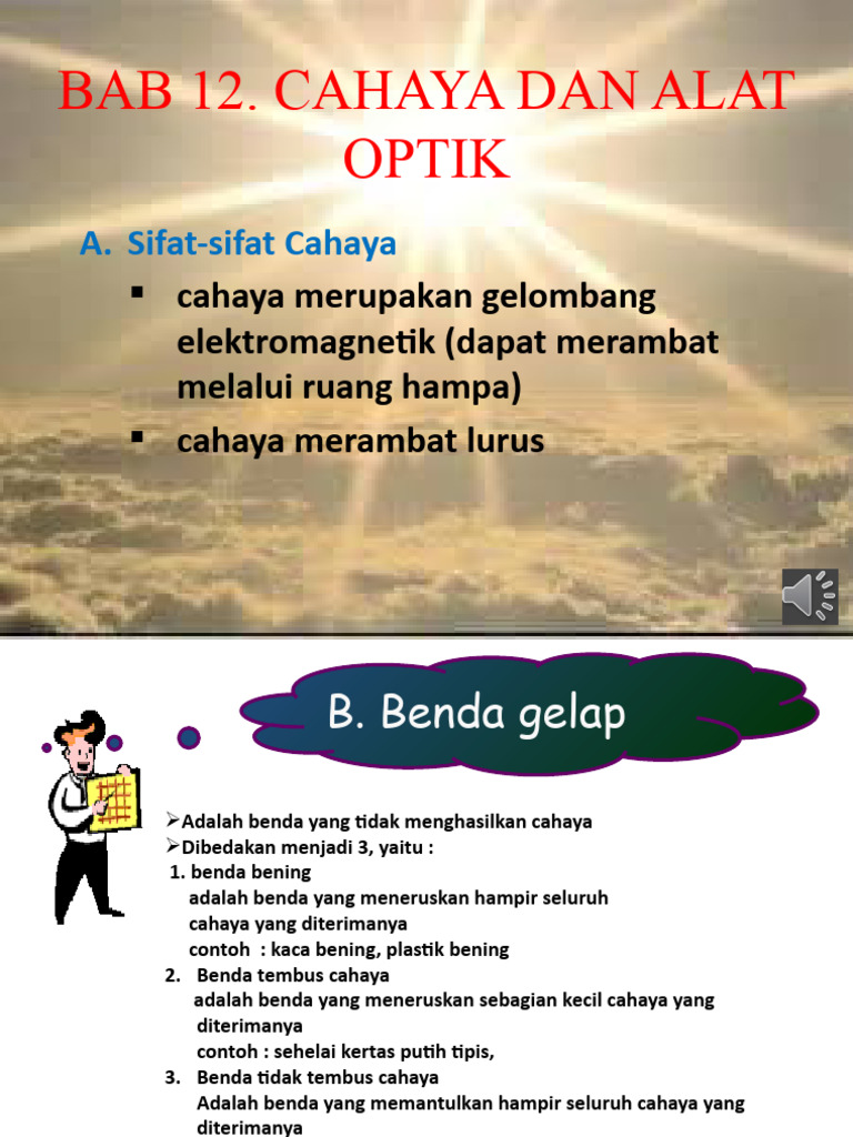 Sifat dan Pemantulan Cahaya dalam Optik | PDF | Metode & Bahan Ajar