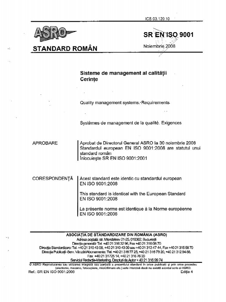 SR en Iso 9001 - 2008-1 | PDF