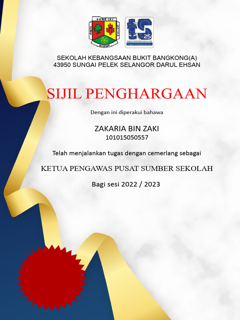 Sijil Tamat Sekolah by ProjekGrafik | PDF