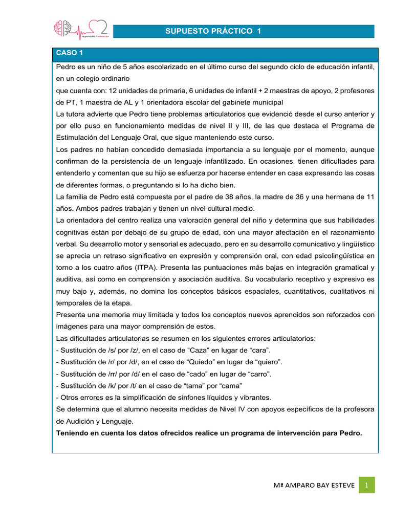 Supuesto Práctico 1 MODELO DE RESOLUCIÓN | PDF | Aprendizaje | Evaluación