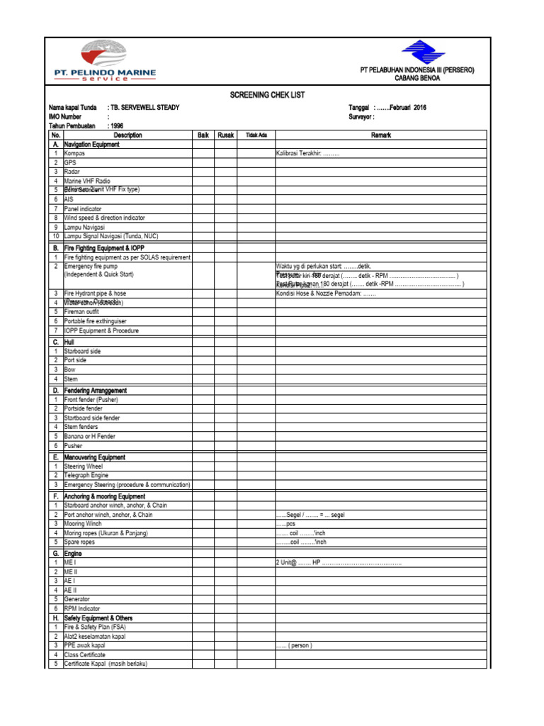 Screening Cek | PDF | Manufactured Goods | Ships