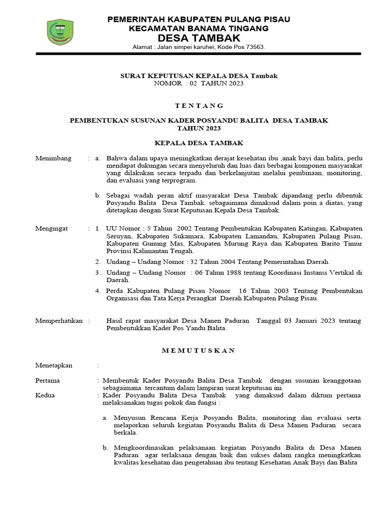 SK POS YANDU MP | PDF