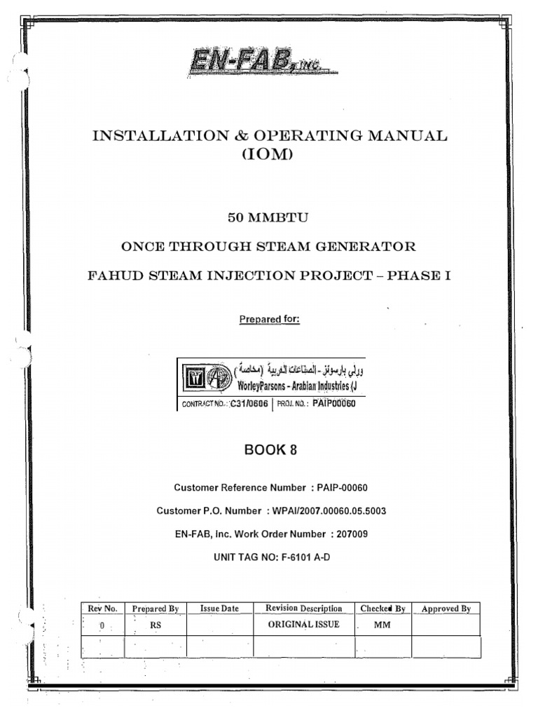 Vol 8 INSTALLATION & OPERATING MANUAL (IOM) 50 MMBTU - BOOK No 8 | PDF ...