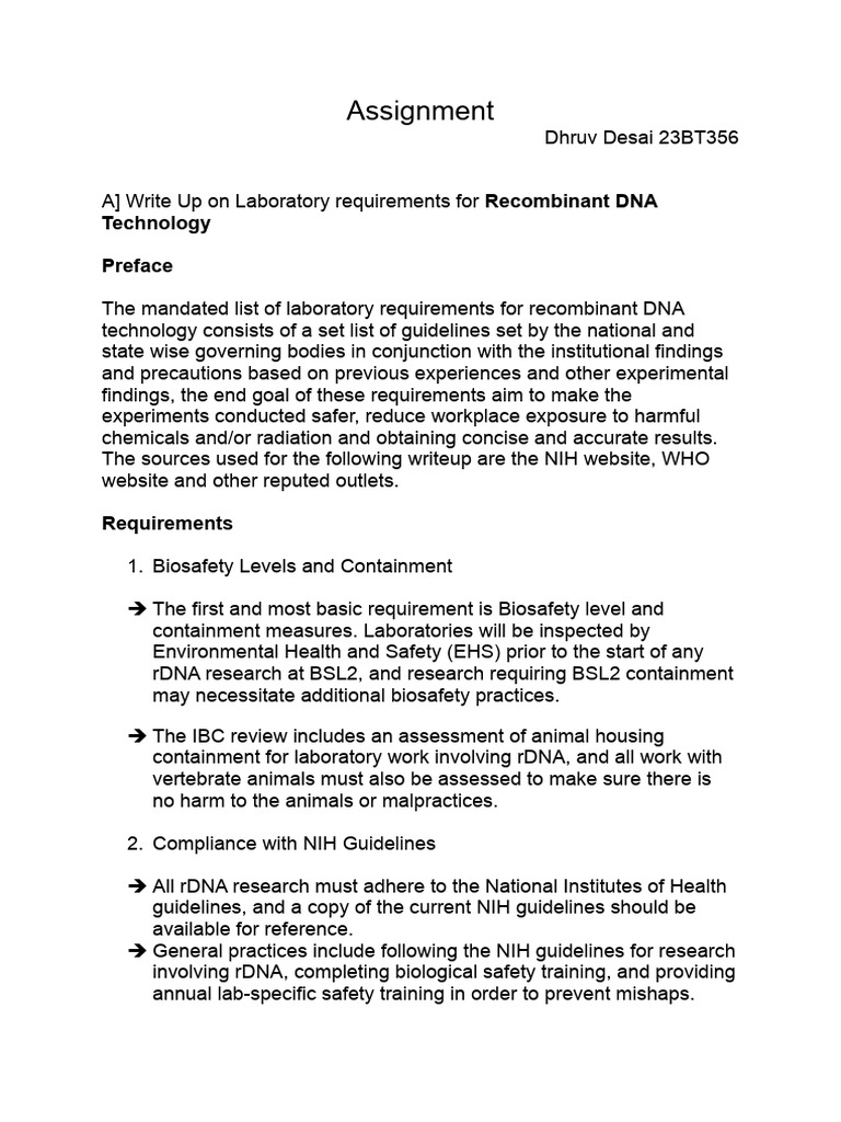 Clinical Requirements For Microbiology Lab | PDF | Recombinant Dna ...