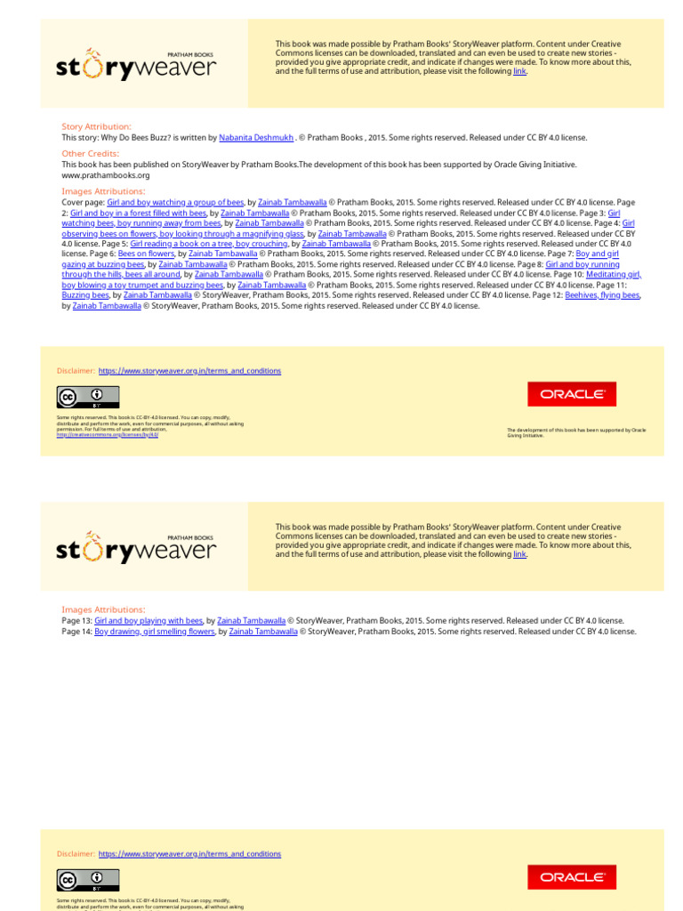 Why Do Bees Buzz? Story Book | PDF | Creative Commons License ...