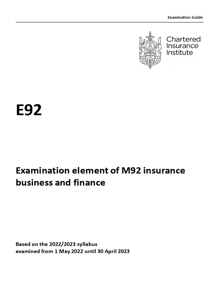 e92_examination_guide_for_exams_from_1_may_2022_to_30_april_2023 | PDF