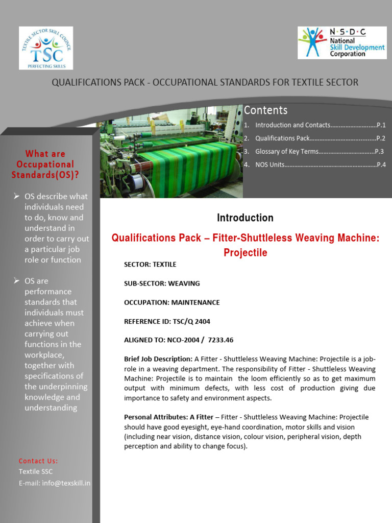 Fitter Shuttleless Weaving Machine Projectile | PDF | Loom | Weaving