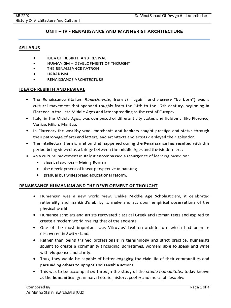 Chapter 4 d | PDF | Renaissance | Vault (Architecture)