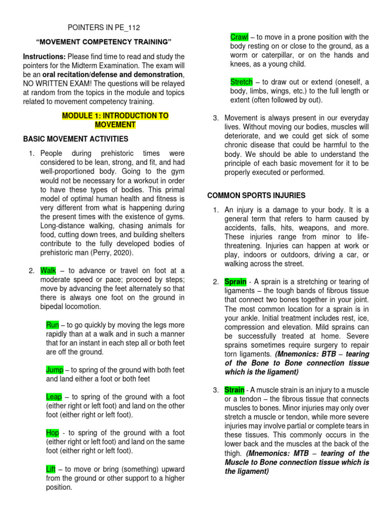 PATHFit Reviewer | PDF | Anatomical Terms Of Motion | Human Anatomy