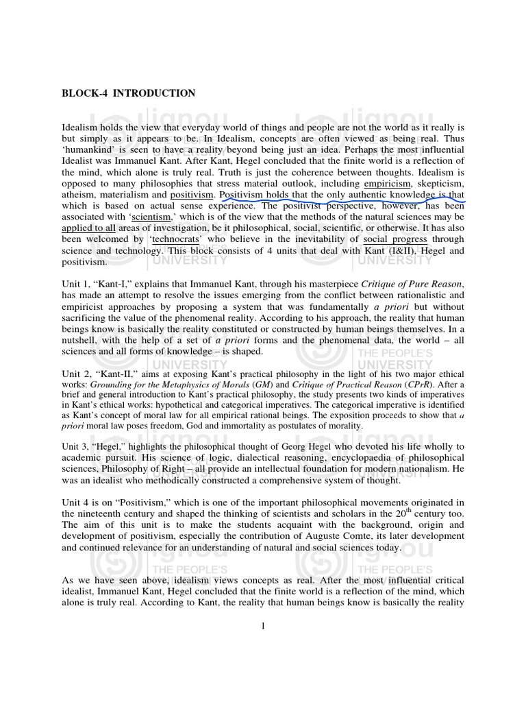 Block 4 | PDF | Immanuel Kant | Critique Of Pure Reason