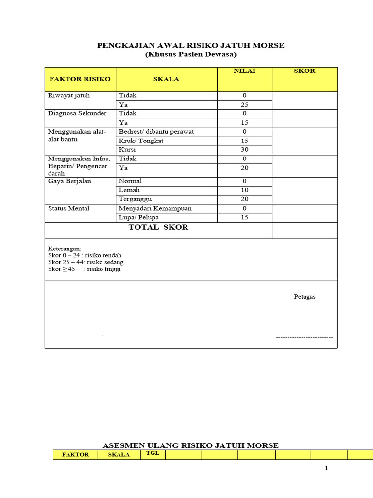 Form Resiko Jatuh | PDF