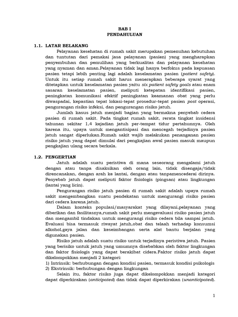 SKP 6 Ep 1 Panduan Risiko Pasien Jatuh | PDF