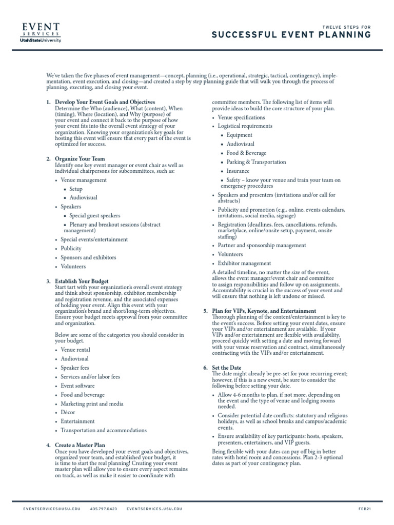 Event Planning Guide for Success | PDF | Sponsor (Commercial)