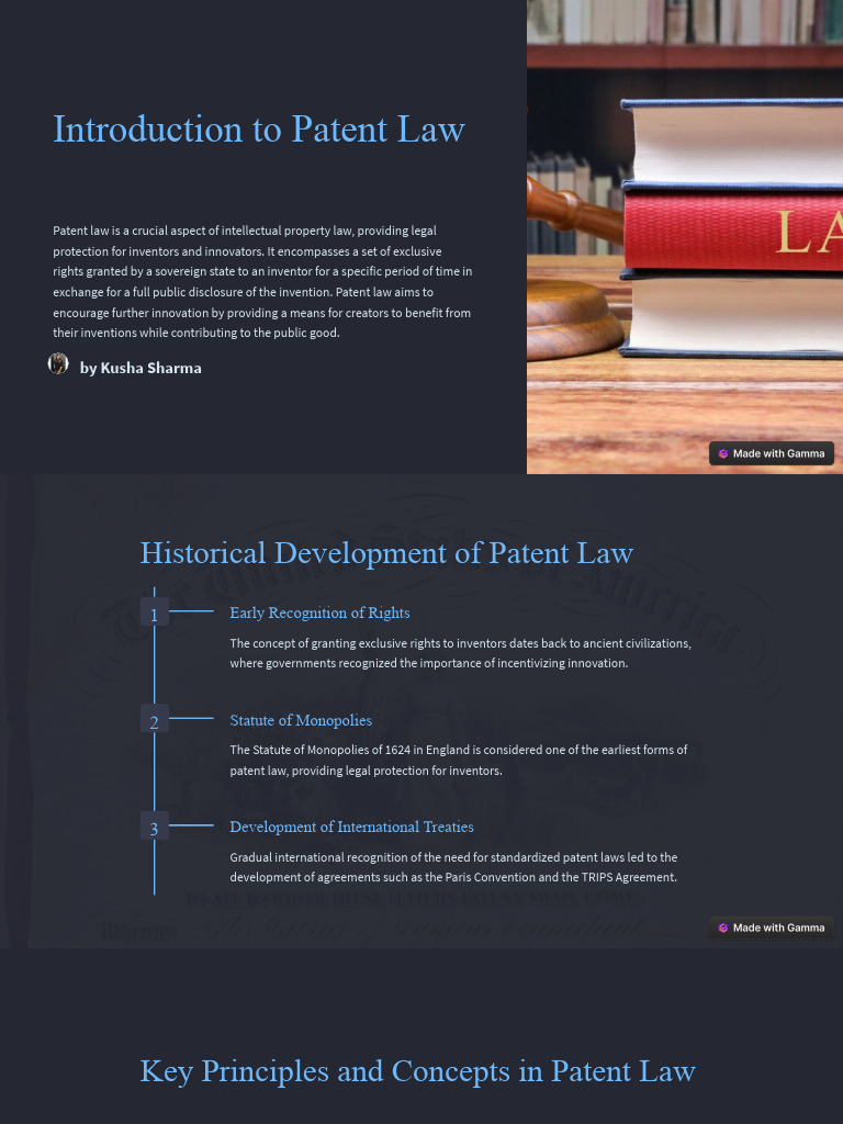 Introduction to Patent Law Principles | PDF | Patent | Invention