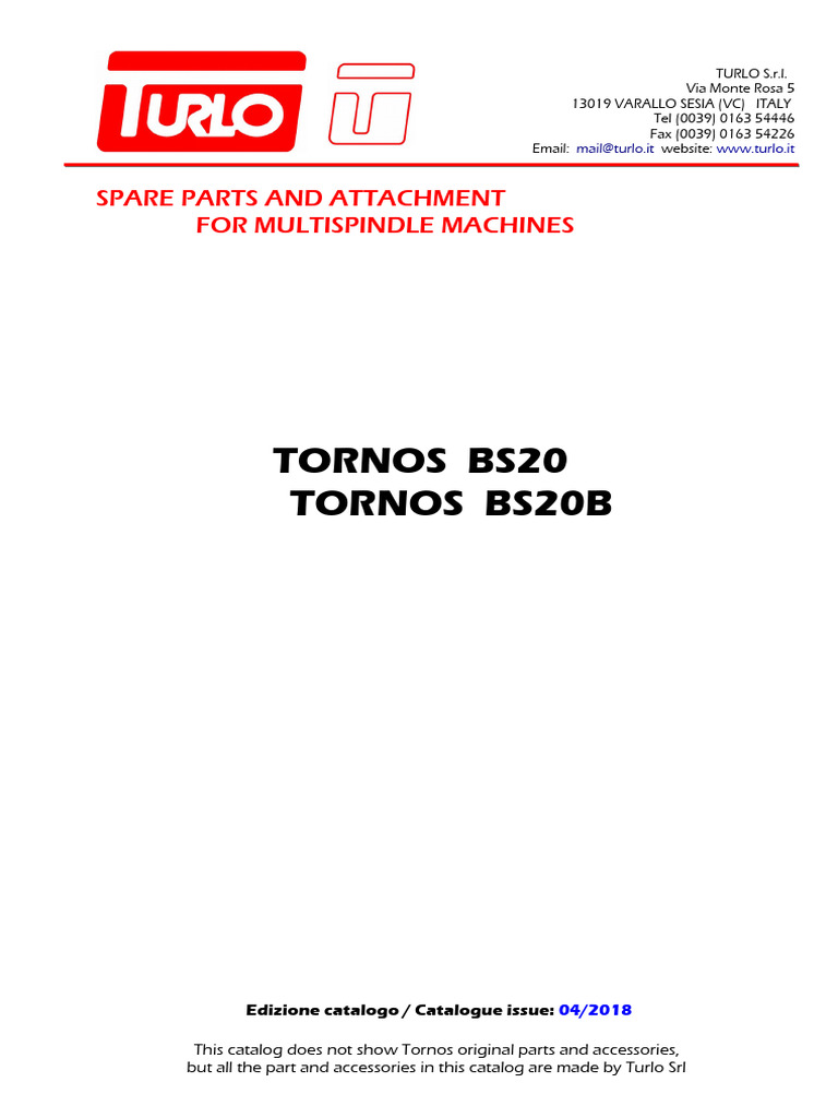 Tornos BS20 0418 | PDF | Mechanics | Tools