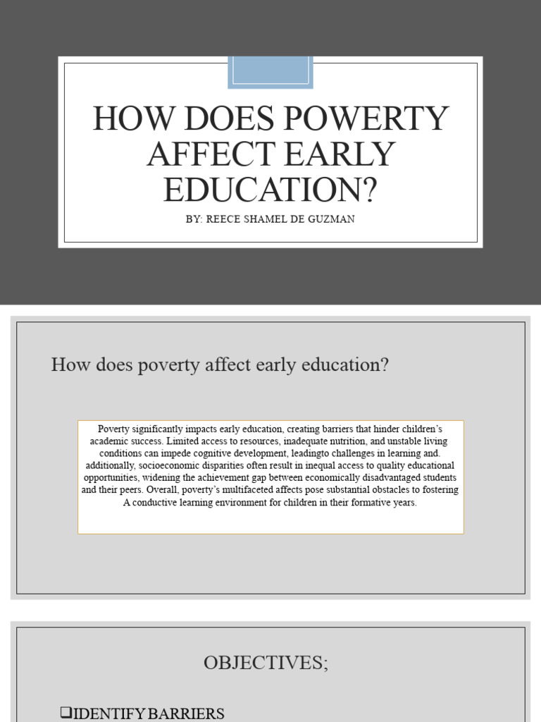 How Does Powerty Affect Early Education | PDF