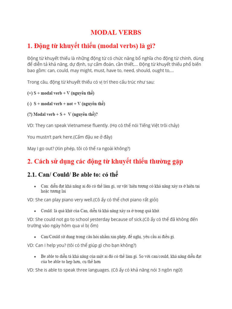 Modal Verbs | PDF