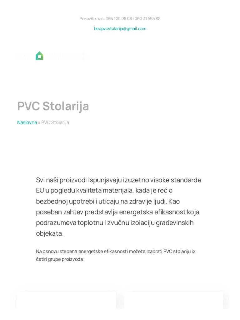 PVC Stolarija - Beo Stolarija | PDF