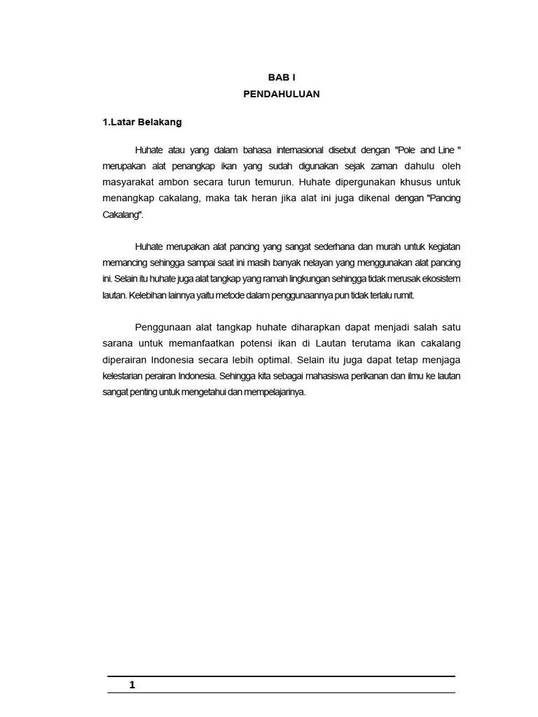 Alat Tangkap Huhate untuk Ikan Cakalang | PDF