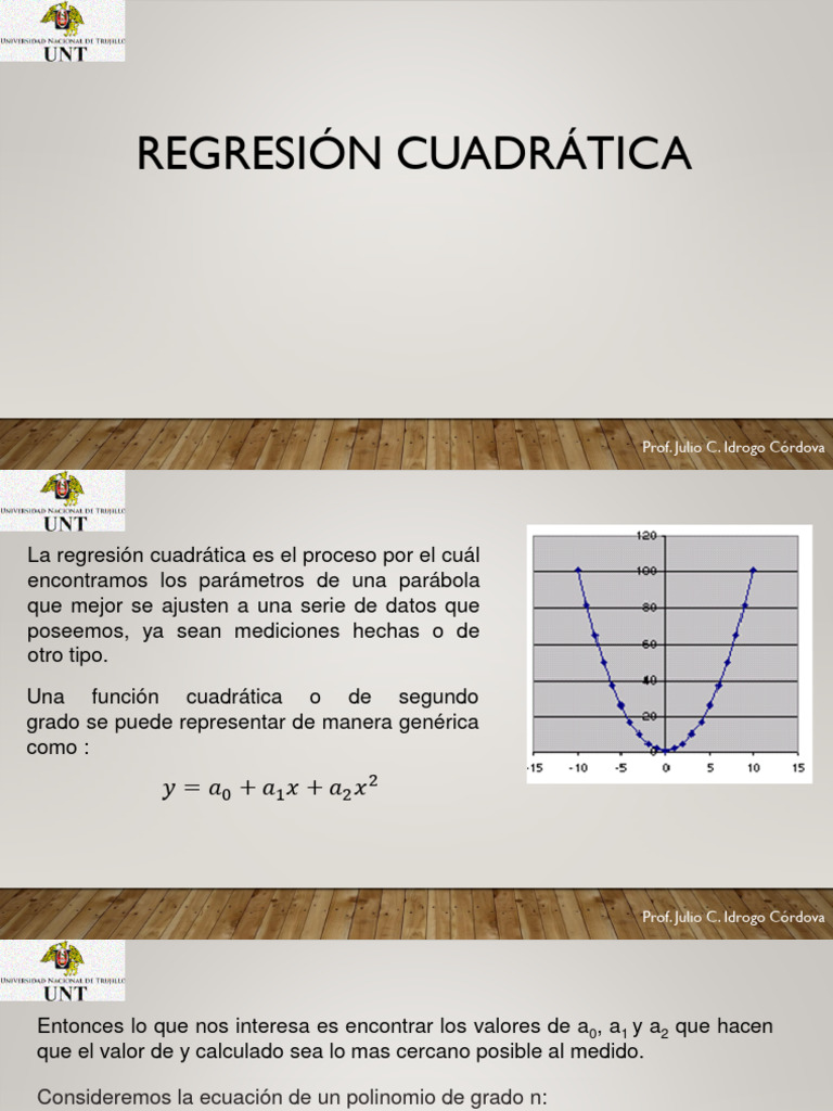 PRINCIPIO DE LOS MINIMOS CUADRADOS-Regresión Cuadrática | PDF | Ecuaciones | Matemáticas Aplicadas